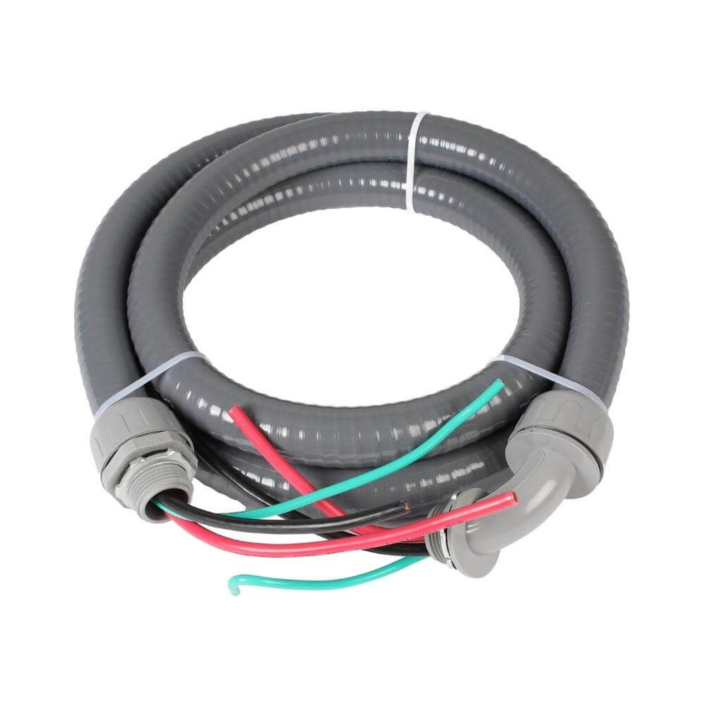 Everwell 3/4 in 6 ft A/C Whip Liquidtight Flexible Conduit 2x8AWG + 1x ...